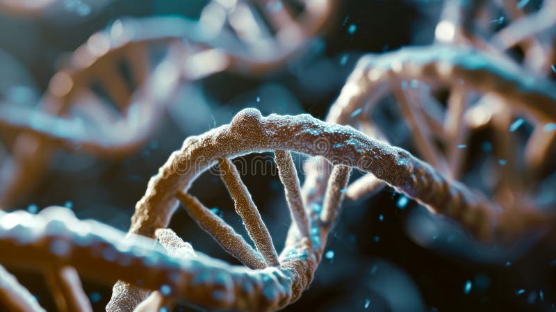 DNA Strand Spiral Molecule, Abstract Microscopic Scientific Background ...