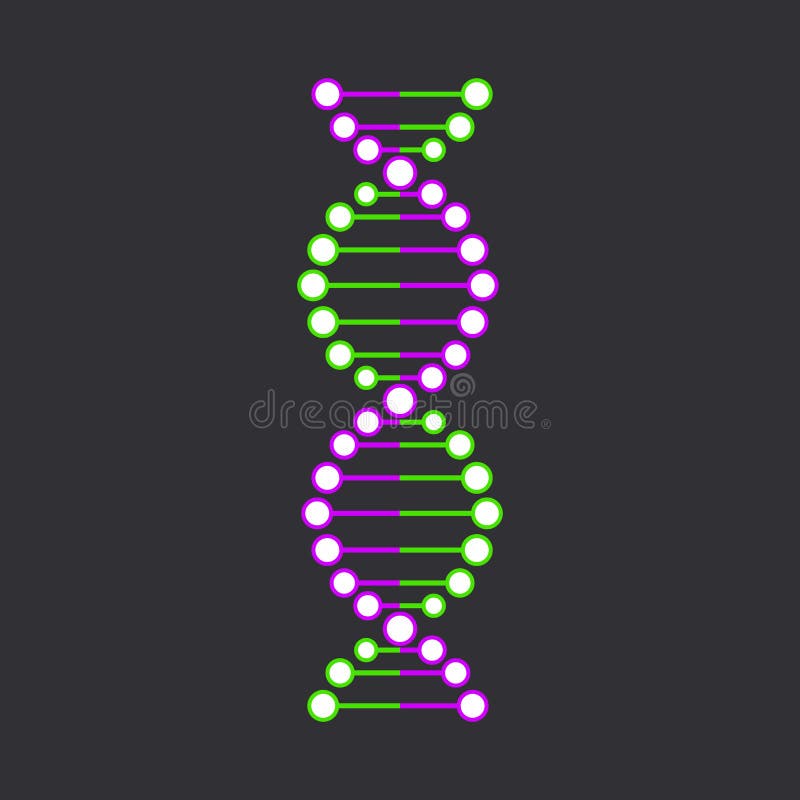 DNA Strand Symbol. Isolated on Black Background Stock Vector ...