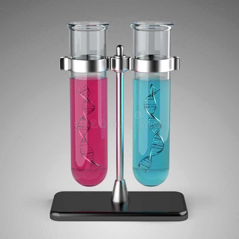 DNA Strand in Test Tube on a Stand Stock Illustration - Illustration of ...