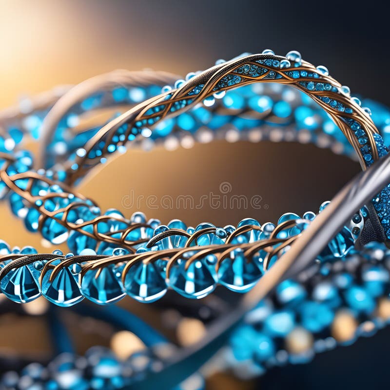 DNA in strands, AI-Images stock illustration. Illustration of science ...