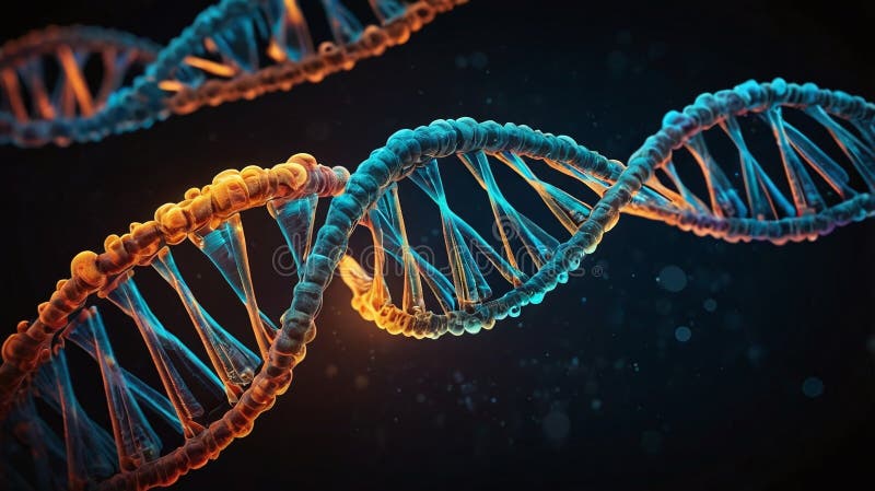 DNA Strands Appear Intertwined, Forming a Double Helix Structure Stock ...