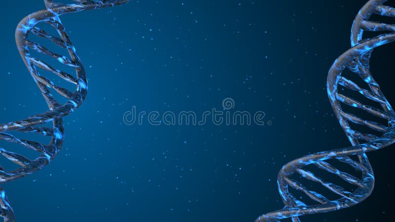 DNA Strands on Blue Background Stock Illustration - Illustration of ...