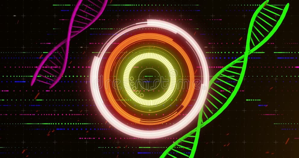 DNA Strands and Circular Digital Interface, Scientific Data Processing ...