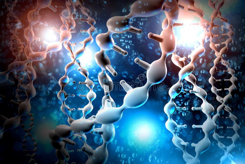 DNA Strands 3D Illustration Stock Illustration - Illustration of ...
