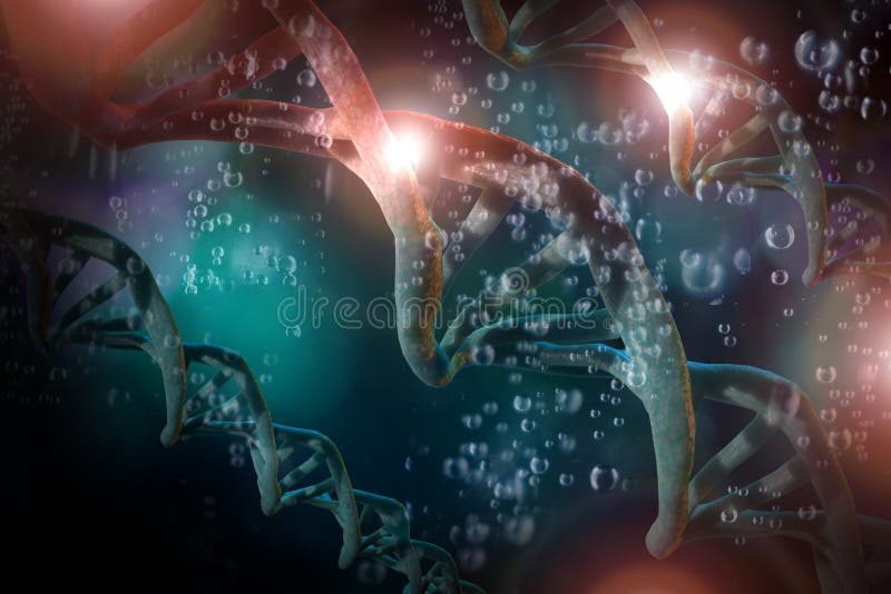 DNA Strands 3D Illustration Stock Illustration - Illustration of acid ...