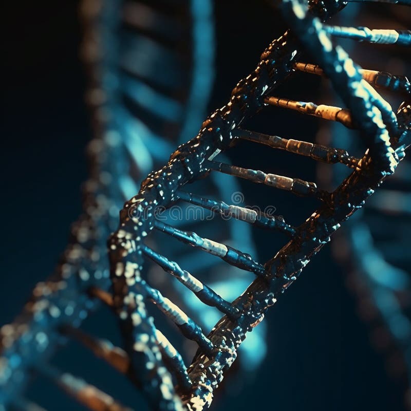 DNA Strands on Dark Background Generated with AI. Image Generated with ...