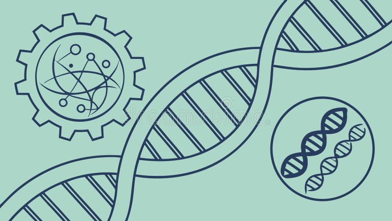 DNA Strands and Gears, Genetic Engineering, Vector Design Generative AI ...