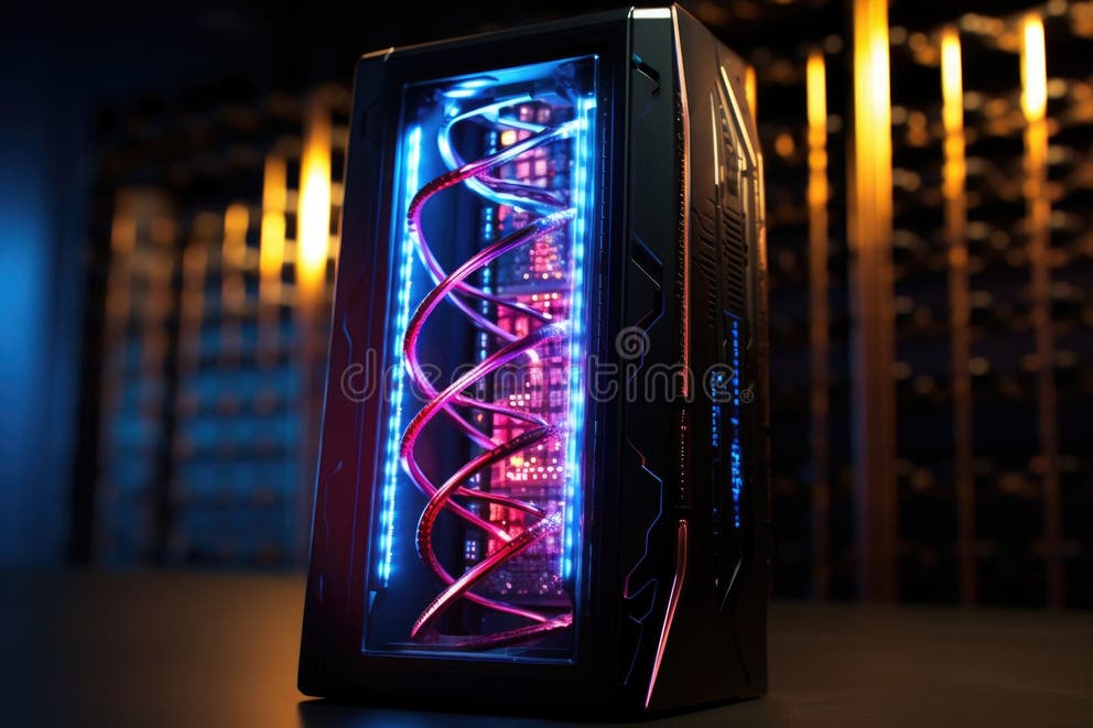 Dna Strands Inside a Digital Storage Device Stock Illustration ...