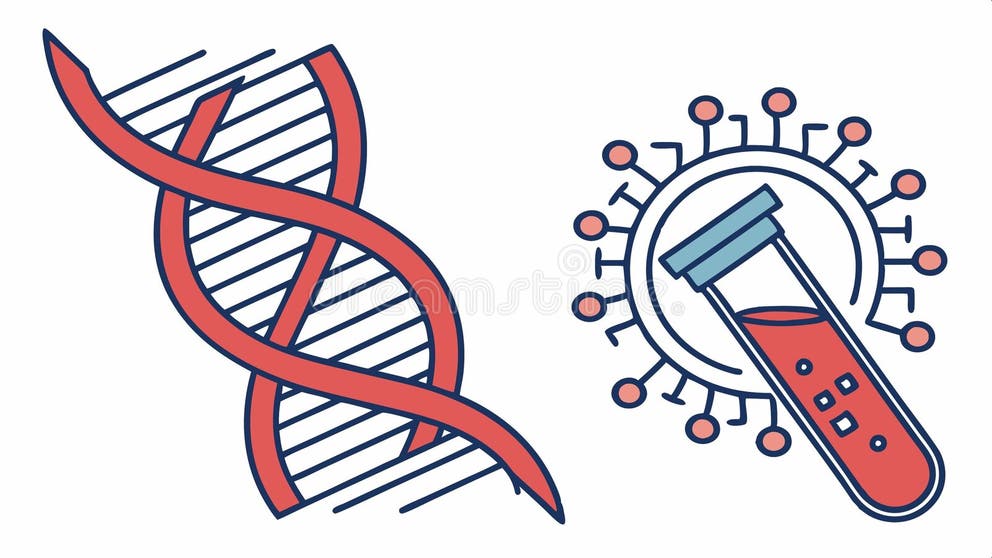 DNA Strands and Lab Tools, Science and Biotechnology Vector Design ...