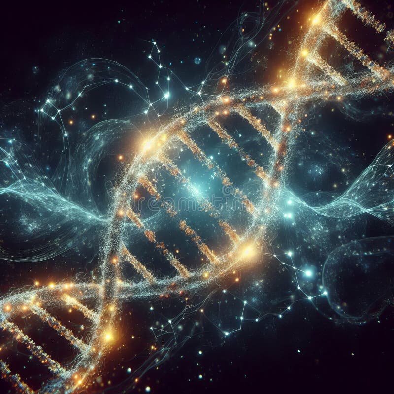 DNA Strands in Luminous Network Stock Photo - Image of abstract ...