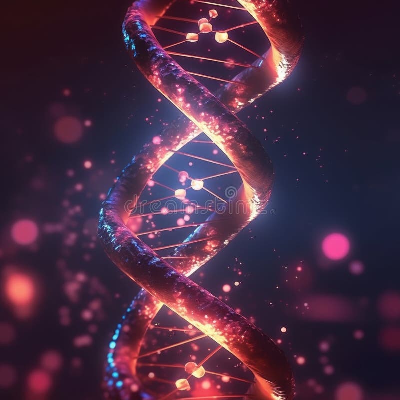 DNA Double Helix, Colored Genetic Code DNA Molecule Structure Stock ...