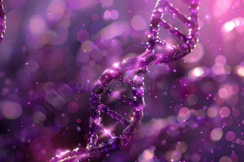 Purple Helix Human DNA Structure. Colored Genetic Code DNA Molecule ...
