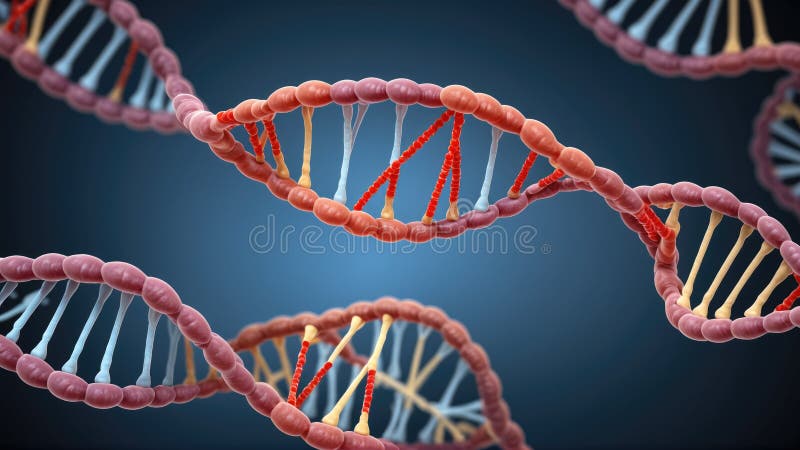 Dna Strands Rotating on Blue Background Representing Genetic Mutation ...