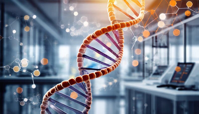 DNA String, Laboratory Background. Stock Illustration - Illustration of ...