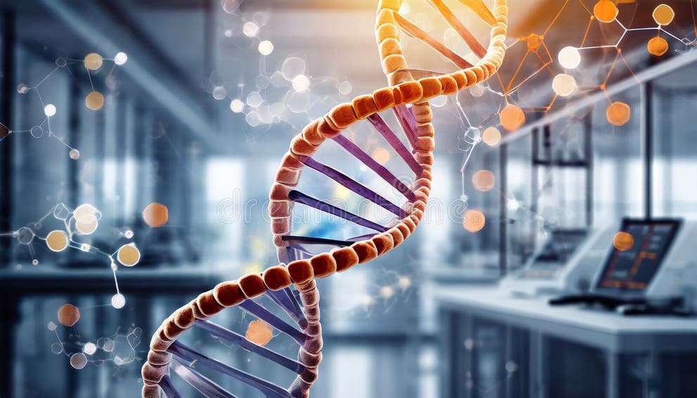 DNA String, Laboratory Background. Stock Illustration - Illustration of ...