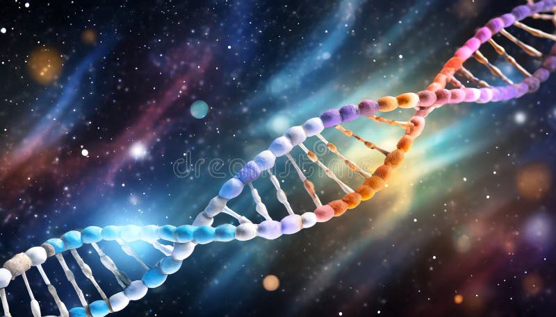 DNA String, Universe Background. Stock Illustration - Illustration of ...