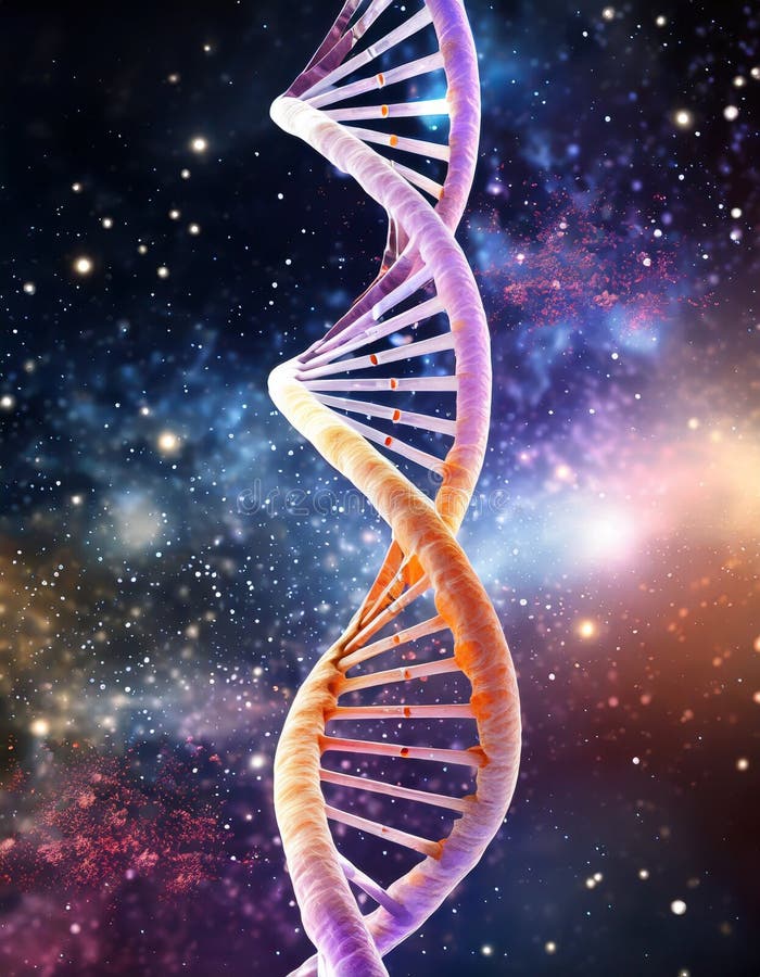 DNA String, Universe Background. Stock Illustration - Illustration of ...
