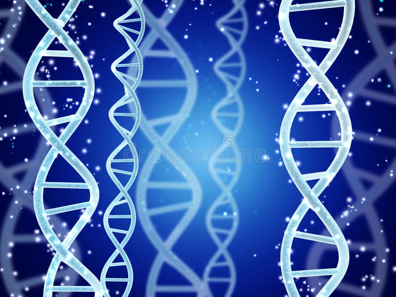 DNA Structure on Abstract Blue Background Stock Illustration ...