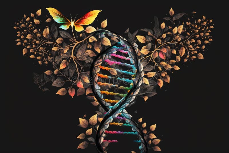 DNA Structure with Black Background Stock Photo - Image of cell ...
