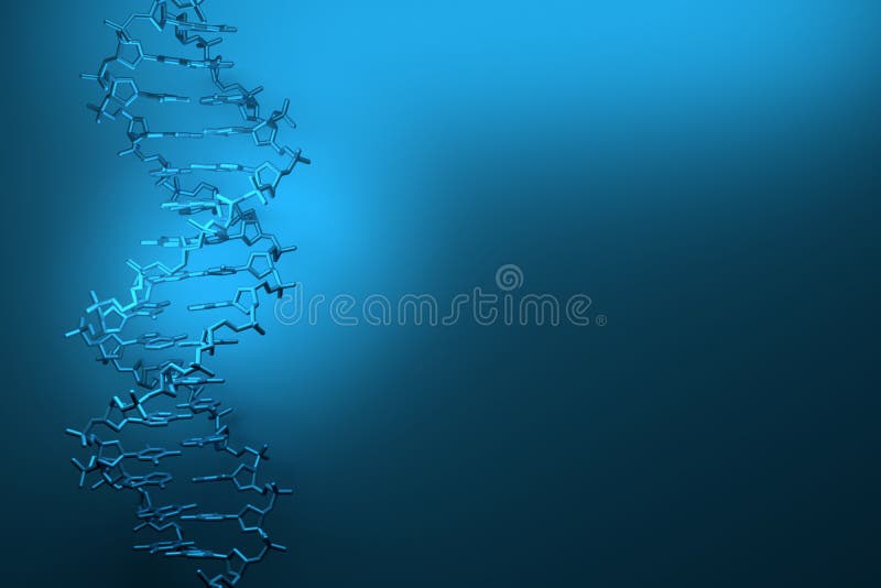 DNA Structure on Blue Background Stock Illustration - Illustration of ...