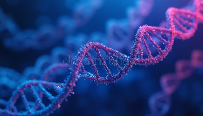 DNA Structure in Blue Background. AI Generative Stock Illustration ...