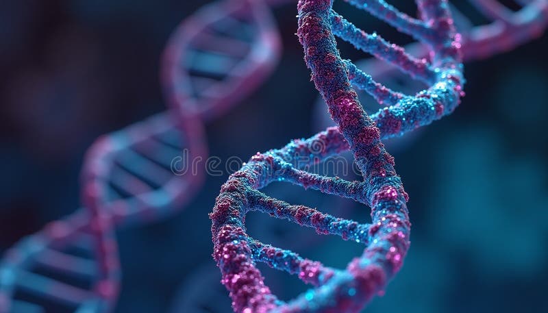 DNA Structure in Blue Background. AI Generative Stock Illustration ...