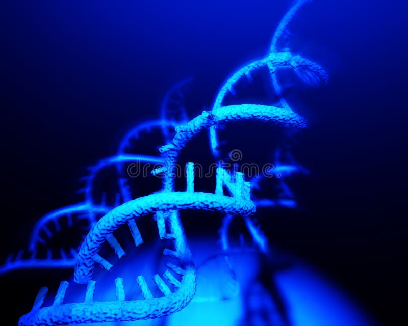 DNA Structure in Blue Colour Stock Illustration - Illustration of ...