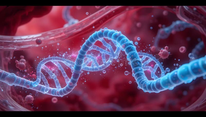 DNA Structure in Cellular Environment Stock Illustration - Illustration ...