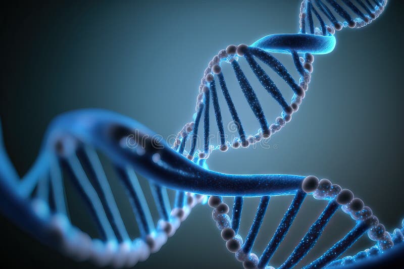 Dna Structure in Clear Blue with a Hazy Background Stock Illustration ...