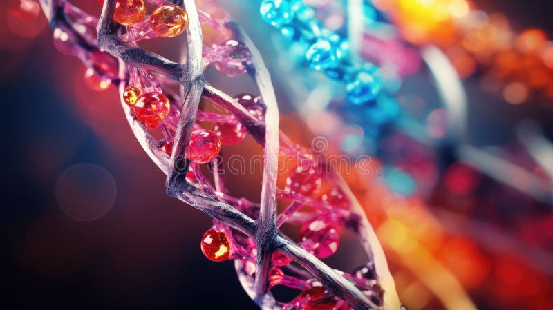 DNA Structure in Close-up Color Stock Illustration - Illustration of ...