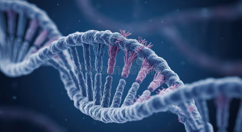 Dna Structure with Damage Visualization for Scientific Study Stock ...