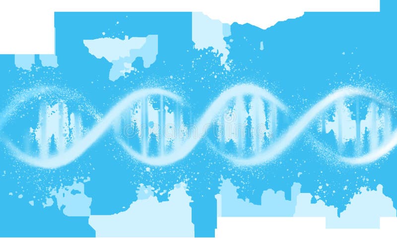 DNA Structure, Genetic Code and Science with Neon Blue Isolated on Png ...