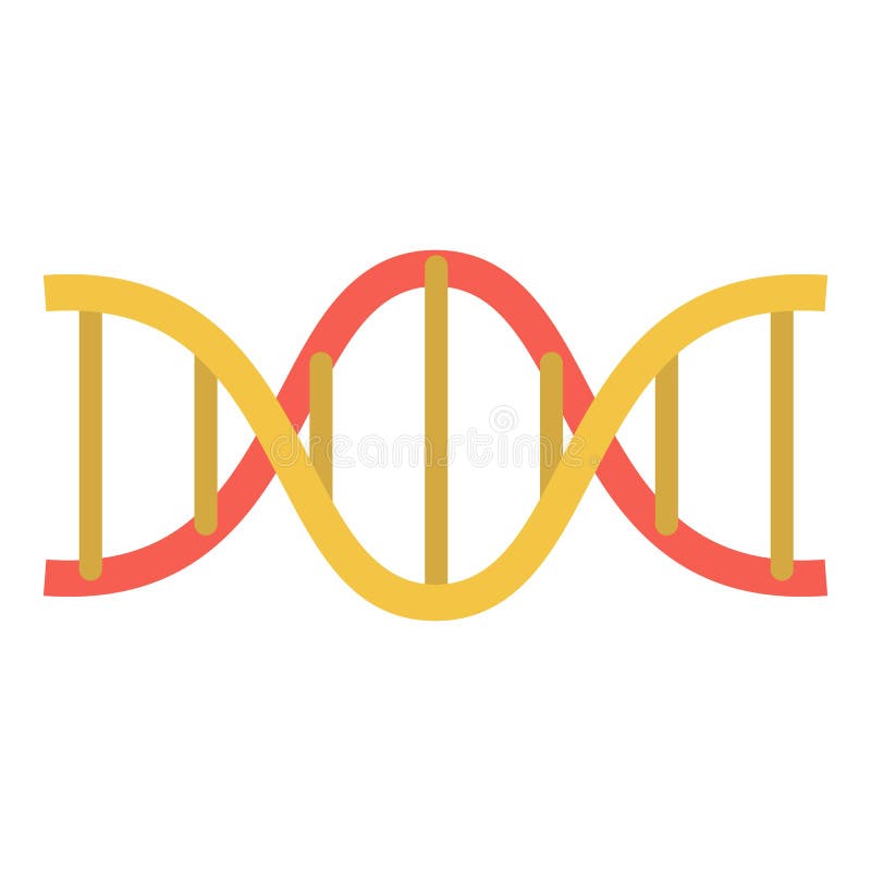 Dna Structure Icon, Flat Style Stock Vector - Illustration of isolated ...