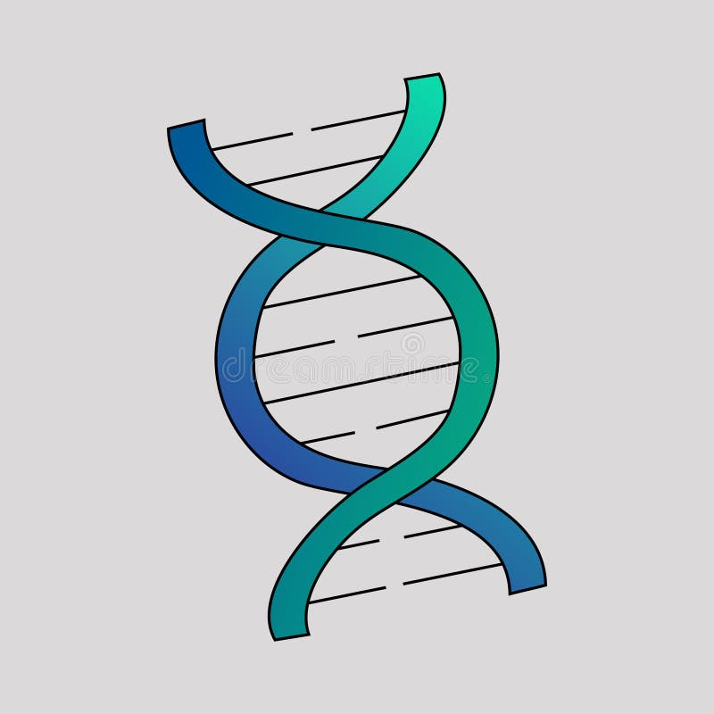 DNA Structure Icon. Genetic Helix Symbol. Biology Science Vector ...
