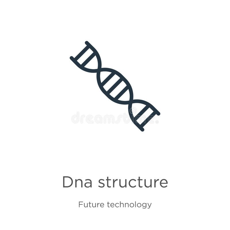 Dna Structure Icon. Thin Linear Dna Structure Outline Icon Isolated on ...