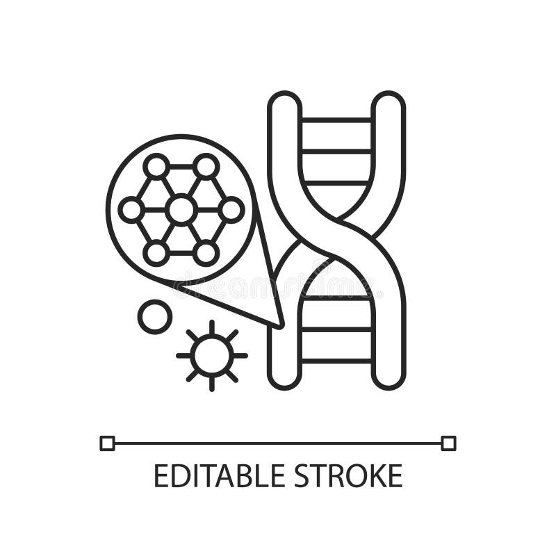 DNA structure linear icon stock illustration. Illustration of ...