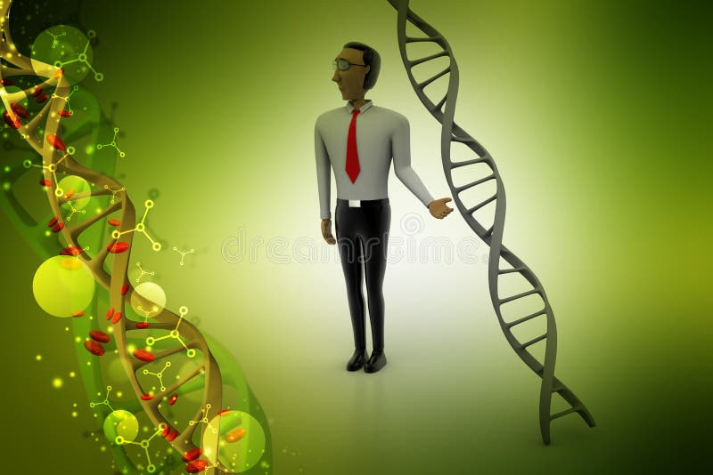 Dna structure with man stock illustration. Illustration of molecule ...