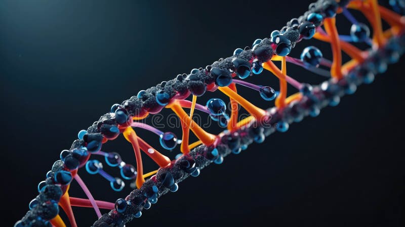 DNA Structure Model on Black Background. Abstract Background Stock ...