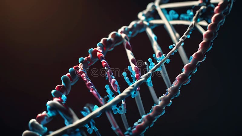 DNA Structure Model on Black Background. Abstract Stock Footage - Video ...