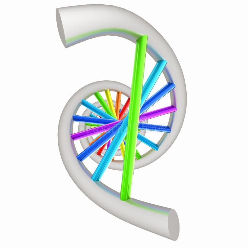 DNA Structure Model on White Stock Illustration - Illustration of ...