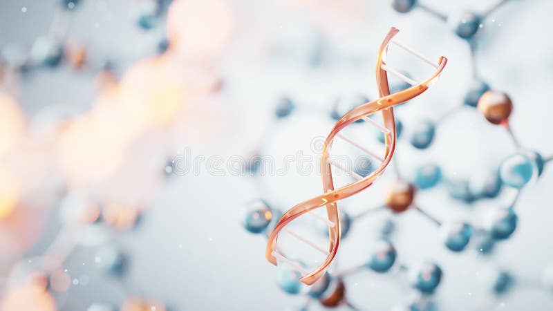 DNA Structure with Molecular Background, 3d Rendering Stock Footage ...