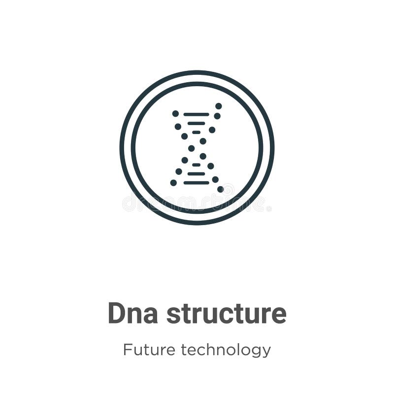 Dna Structure Outline Vector Icon. Thin Line Black Dna Structure Icon ...