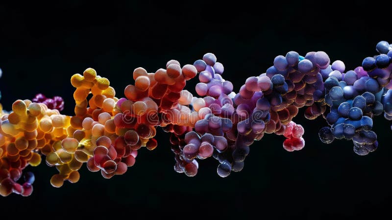 DNA Structure Realistic Model. Black Background. Science Genetic ...
