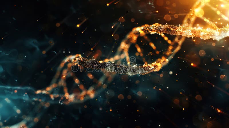 DNA Structure Realistic Model. Black Background. Science Genetic ...