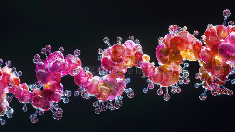 DNA Structure Realistic Model. Black Background. Science Genetic ...