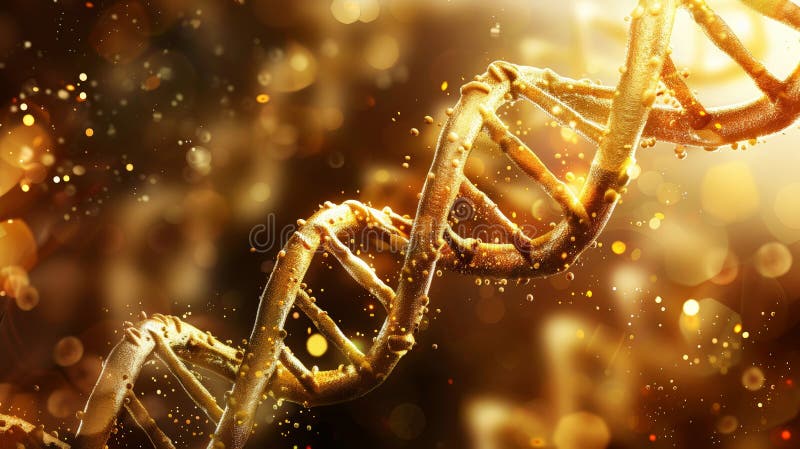 DNA Structure Realistic Model. Black Background. Science Genetic ...
