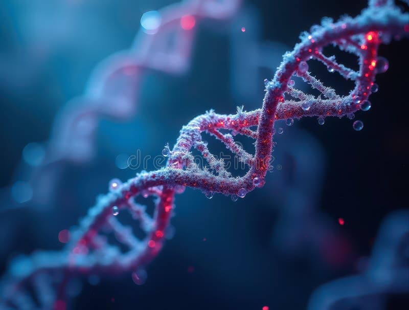 Dna Structure Rotating in a Futuristic Laboratory Setting with Bokeh ...