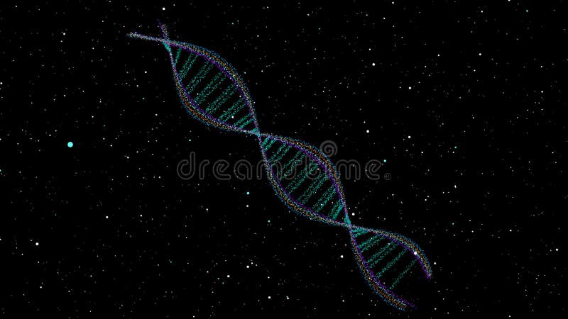 DNA Structure Science Biotechnology Abstract Colorful Line 3D Rotate ...