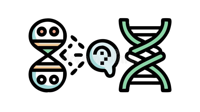 DNA Structure and Thoughts, Genetic Research, Vector Design Generative ...