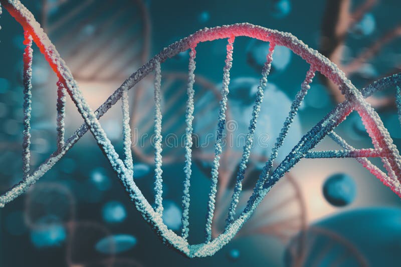 DNA Structure Visualization High Resolution, Showing Glowing Double ...